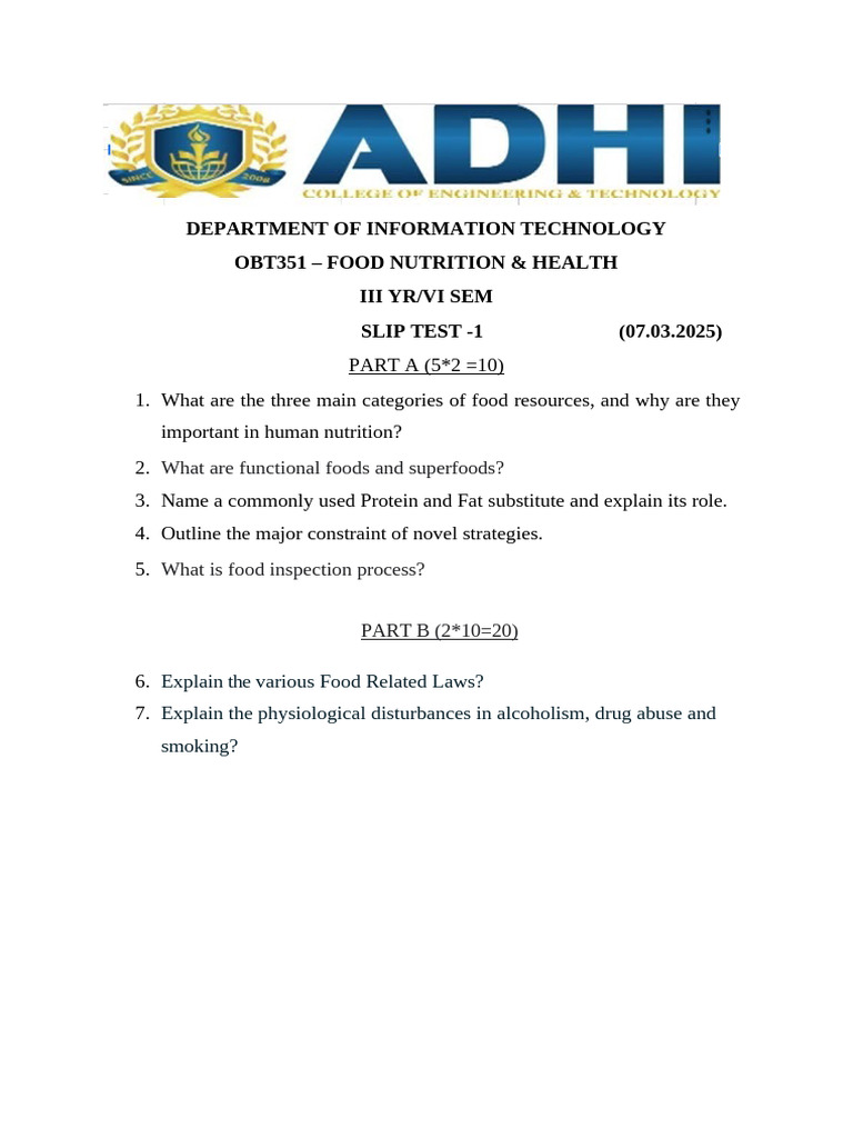 Slip Test-1(OBT351-FNH) | PDF