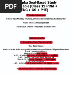 Study Timetable For Class 11 | PDF