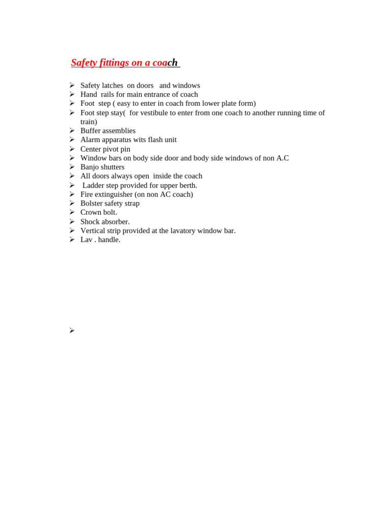 Safety Fittings for Coaches | PDF