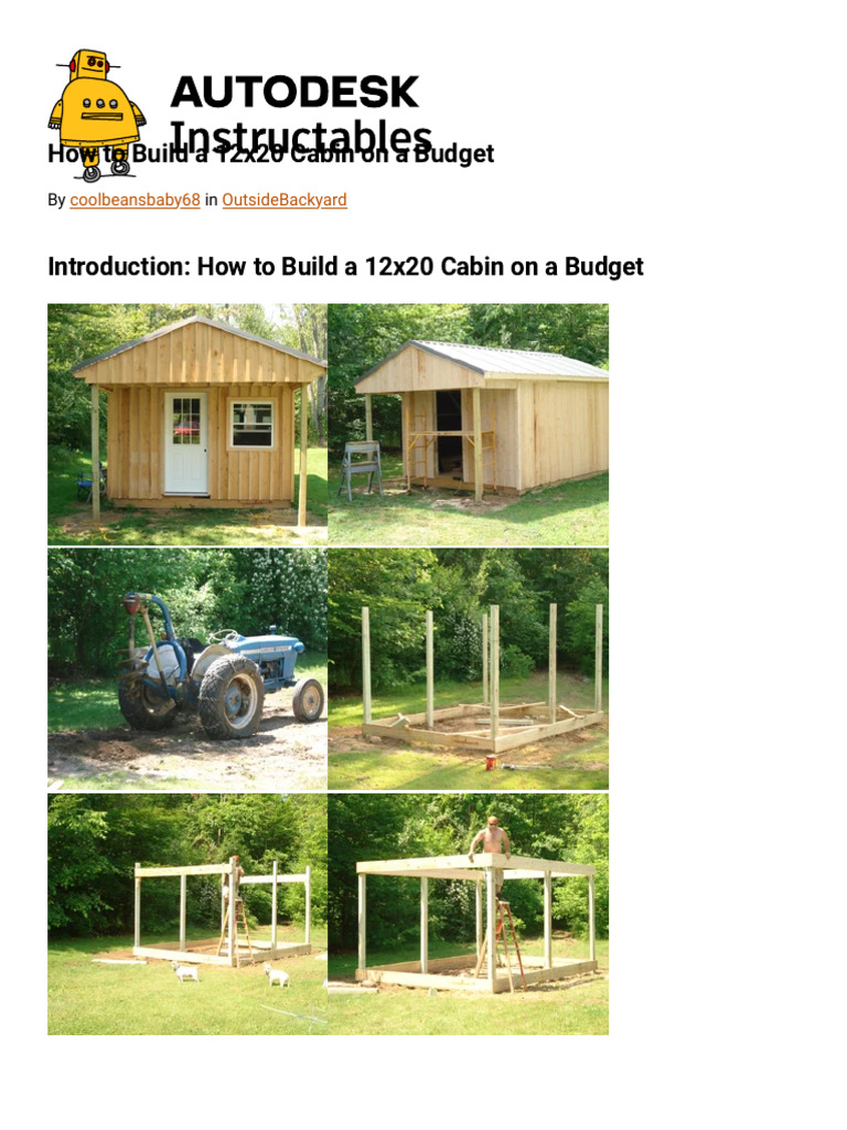Build a 12x20 Cabin on a Budget | PDF | Framing (Construction) | Building