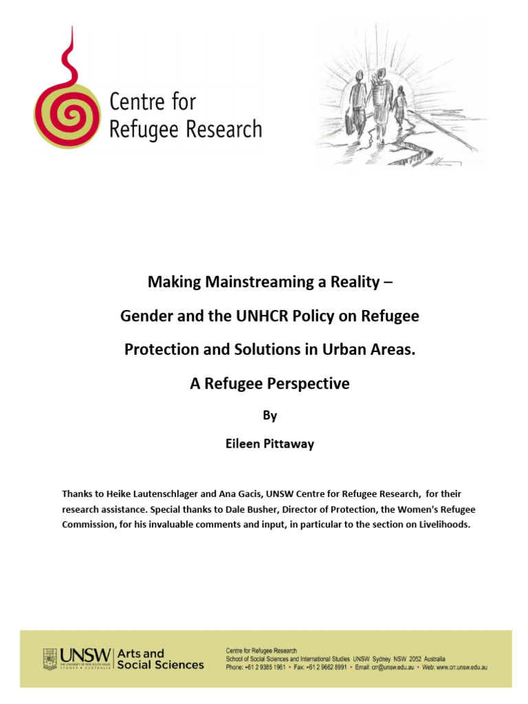 Making Mainstreaming A Reality - Gender and The UNHCR Policy On Refugee ...