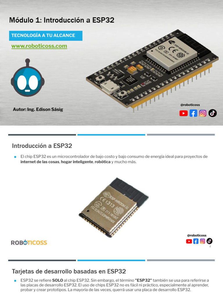 Modulo+1 +Introduccion+a+ESP32 | PDF | Microcontrolador | Conversor analógico a digital