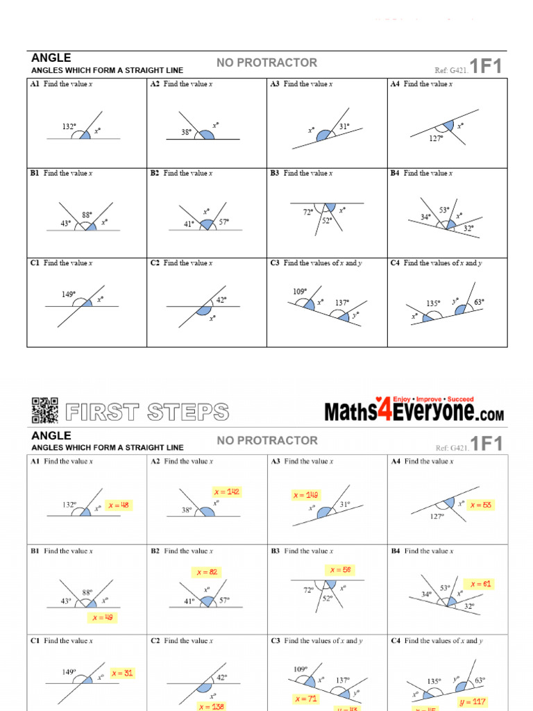 Angles On A Straight Line 20371 | PDF