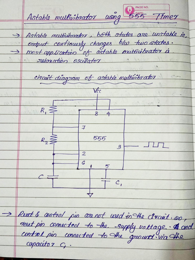 Astable Multivibrator Using 555 Timer Ic | PDF