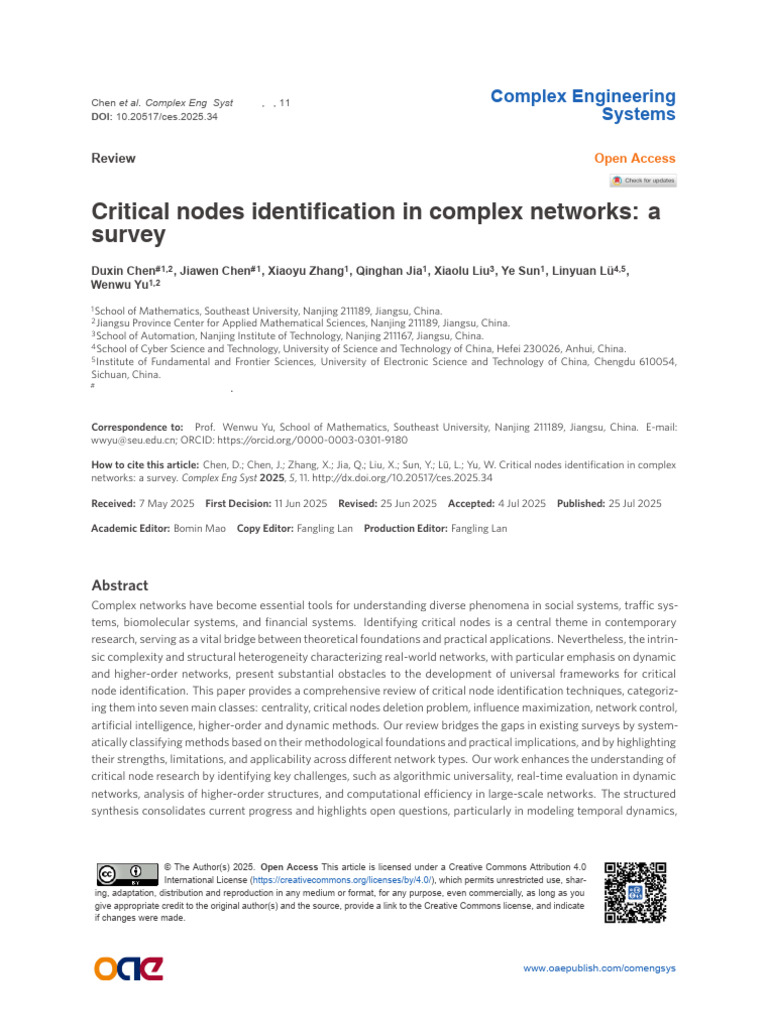 Critical Nodes in Complex Networks Survey | PDF | Eigenvalues And ...
