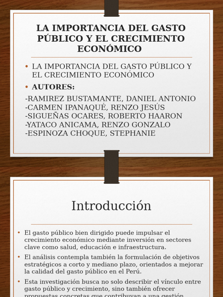 Gasto Público y Crecimiento Económico en Perú | PDF | Infraestructura ...