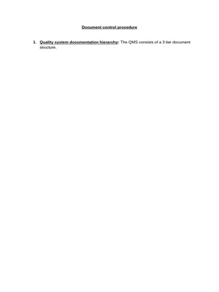 QMS Document Control Procedures | PDF | Regulatory Compliance | Quality ...