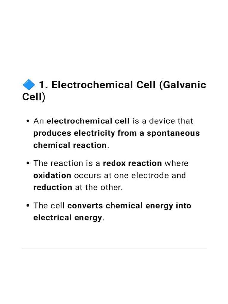 Elctrochemical Cell (Daniell Cell) | PDF