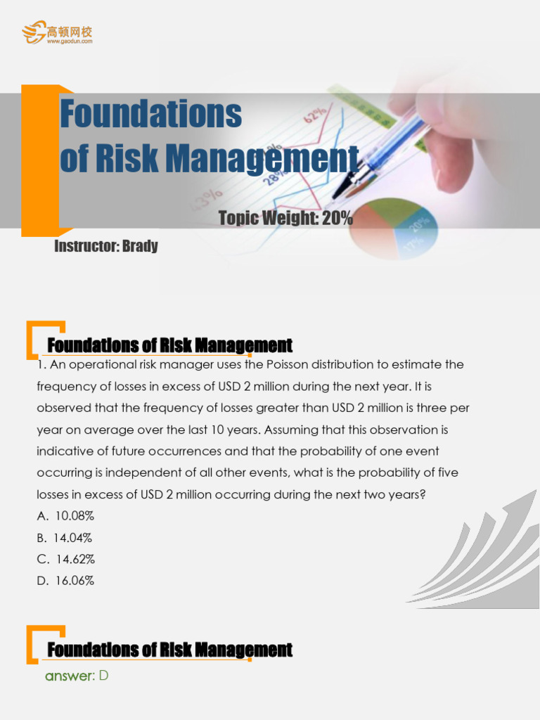 Foundations of Risk Management - Questions | PDF | Financial Risk | Risk