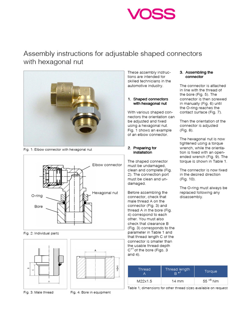 Assembly Instructions Adjustable Shaped Connectors | PDF | Nut ...