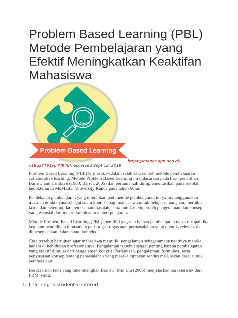 Problem Based Learning | PDF
