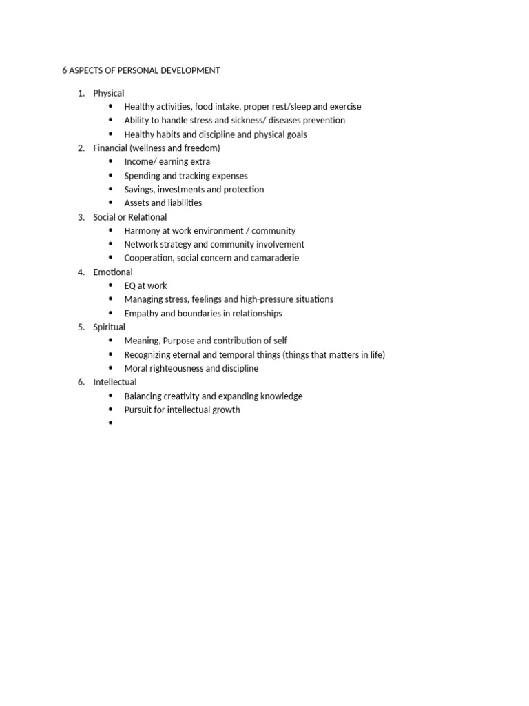 Key Aspects of Personal Development | PDF
