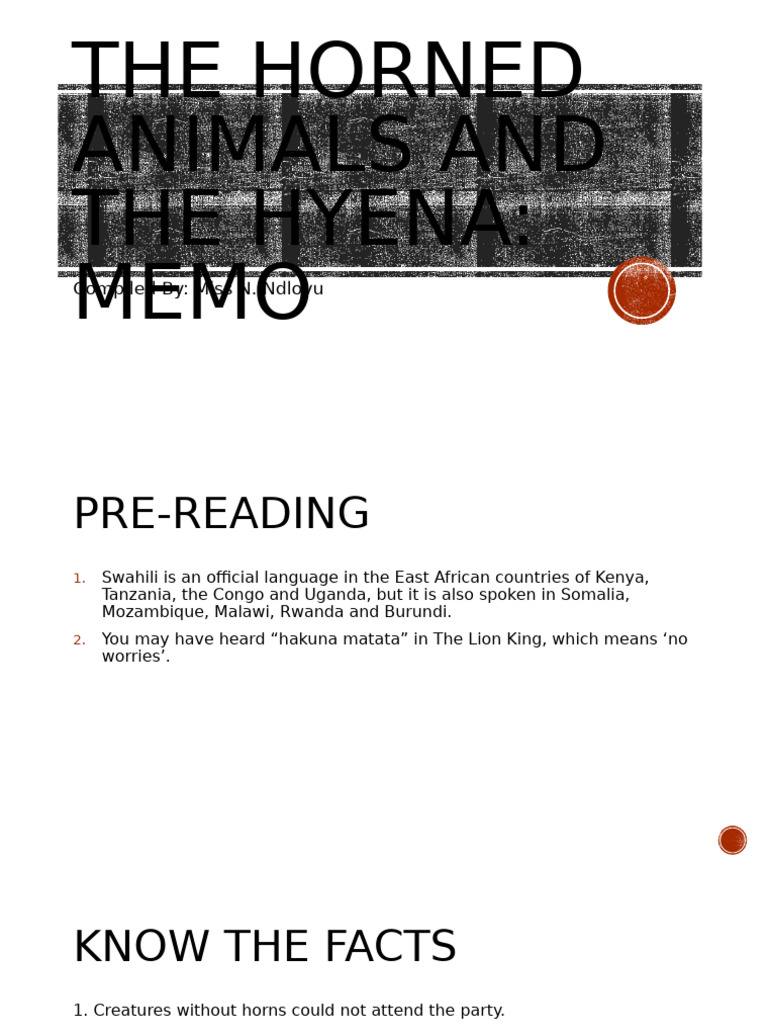 Horned Animals and the Hyena Memo | PDF