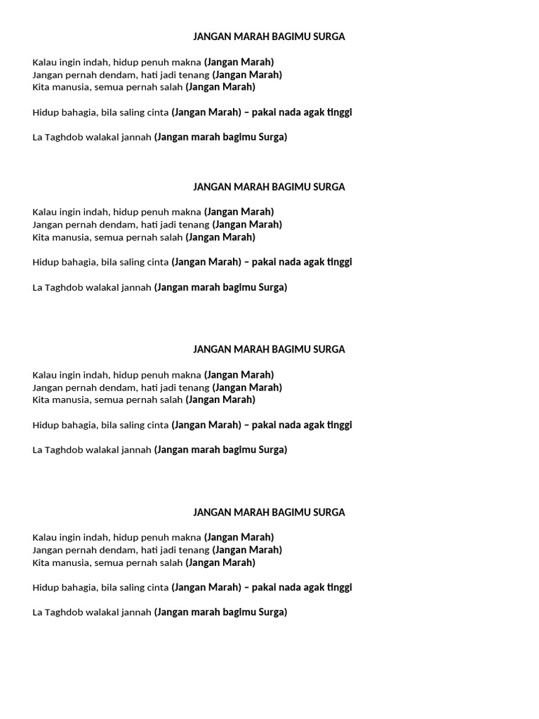 Jangan Marah Bagimu Surga | PDF