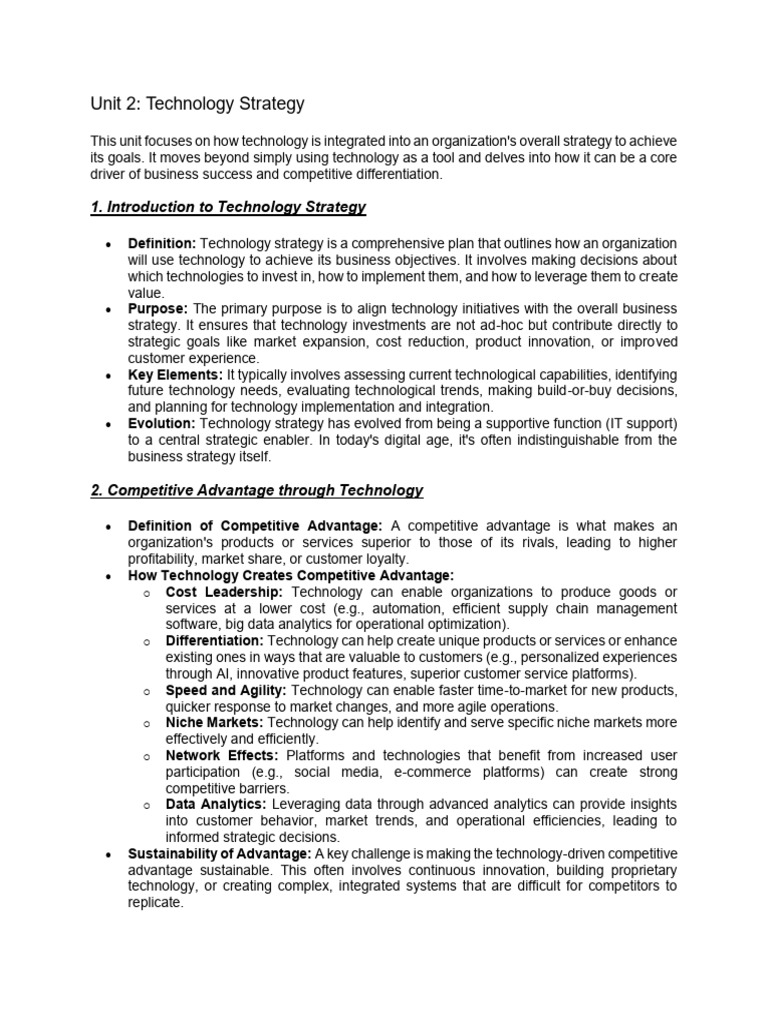 Unit - 2 - Technology and Innovation Management | PDF | Intellectual ...