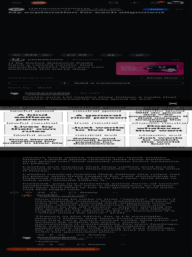 My Explanation for Each Alignment RAlignmentCharts | PDF