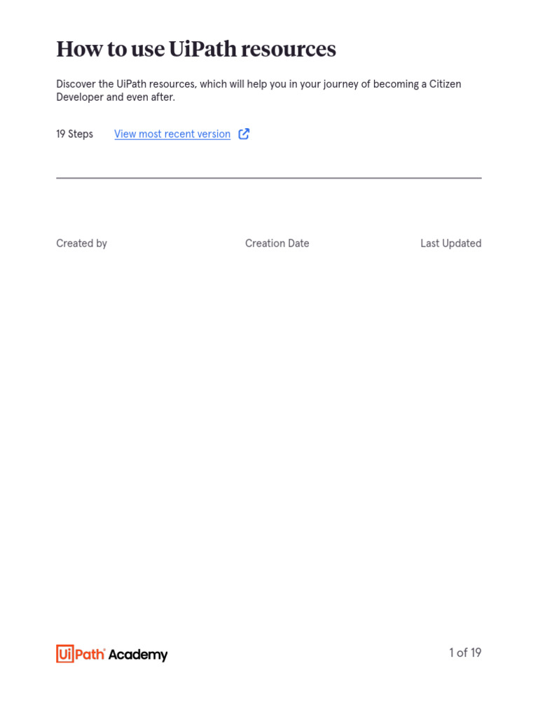 UiPath Resource Guide for Developers | PDF | Hypertext | Cyberspace
