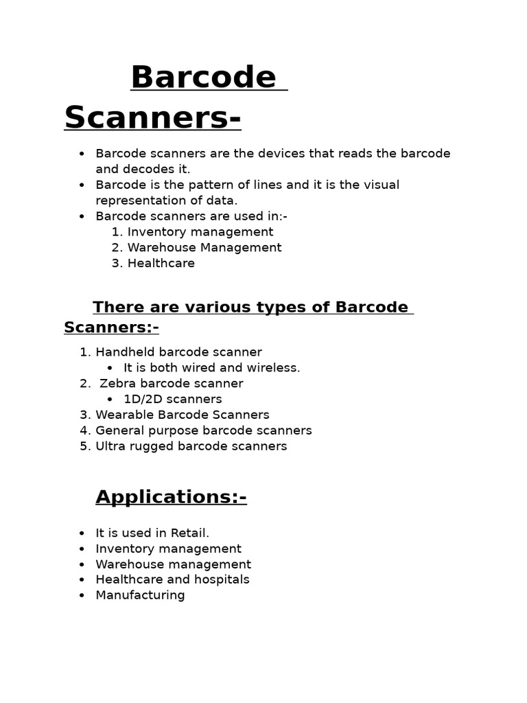 Barcode Scanners, Labels and Ribbon Notes | PDF