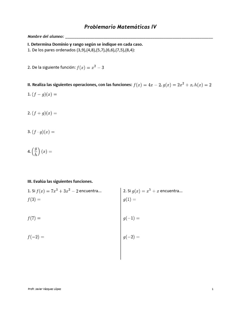 ETS Problemario Mat IV - 2024 | PDF | Funcion exponencial | Función (Matemáticas)