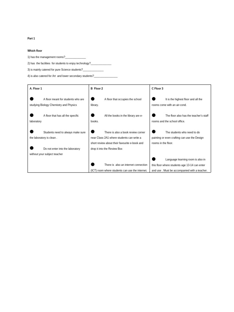 Muet Cefr Reading Paper Worksheet Part 1 | PDF