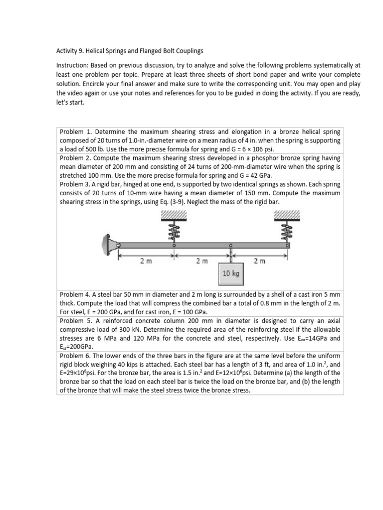 Helical Springs and Couplings Analysis | PDF | Stress (Mechanics) | Screw