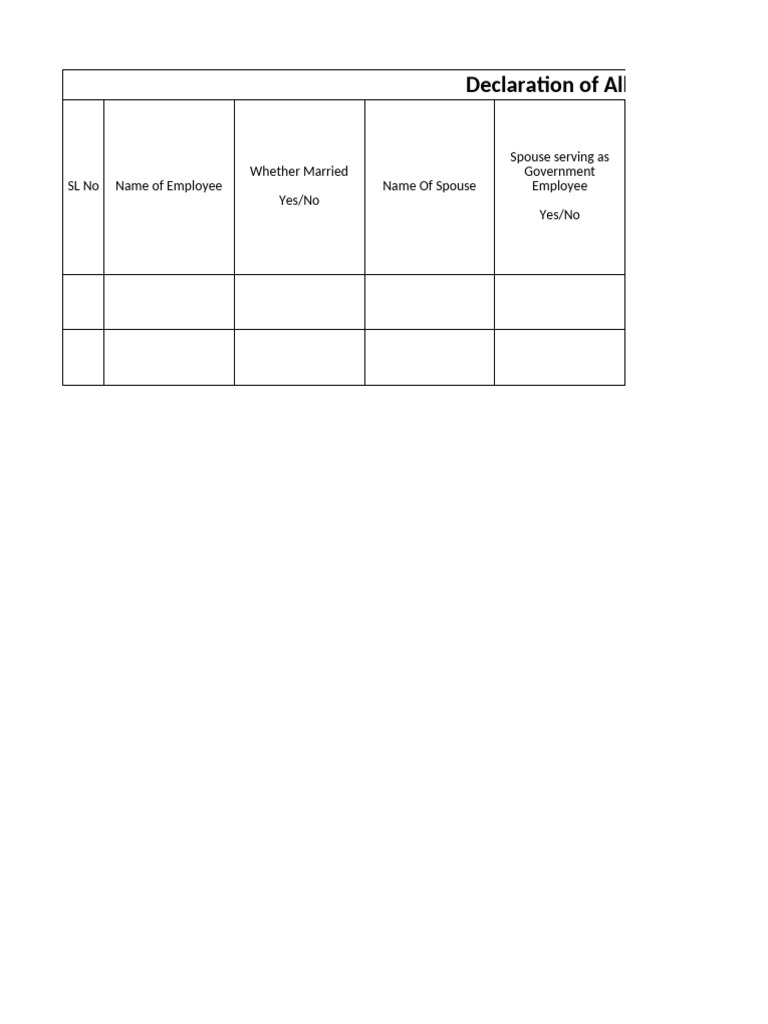 Employee Spouse House Rent Declaration | PDF