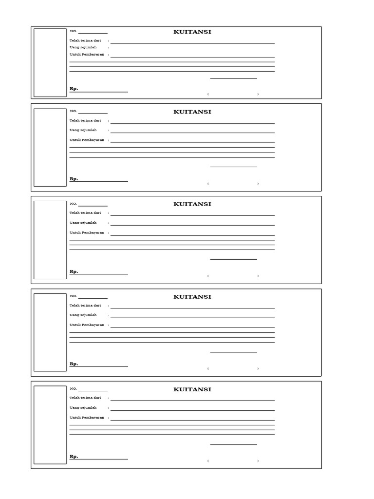 Format Kwitansi Kosong Excel | PDF