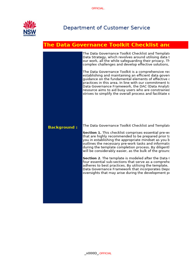 Data Governance Toolkit and Template | PDF | Governance | Computer Security