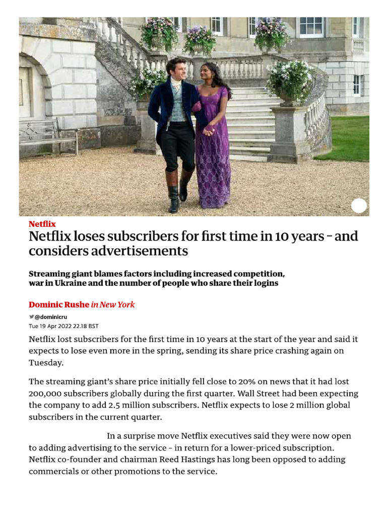 Lesson+4+ +Shifts+in+Demand+ +Whats+Gone+Wrong+at+Netflix | PDF