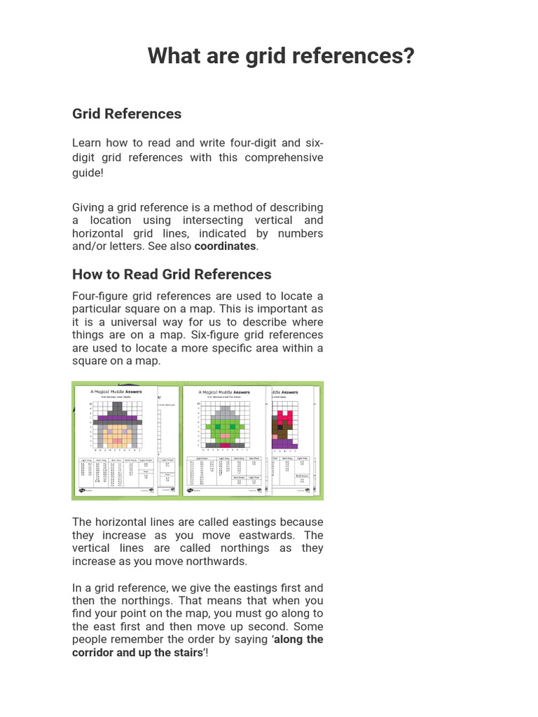 What Are Four-Figure Grid References (KS3) ? - Teaching Wiki | PDF ...