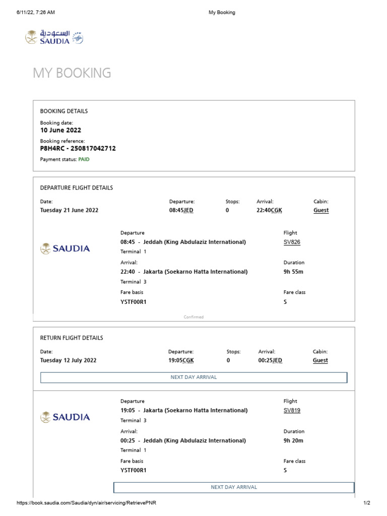 Saudi Arabian Airlines - Staff Bookings - Reservation | PDF | Airlines ...
