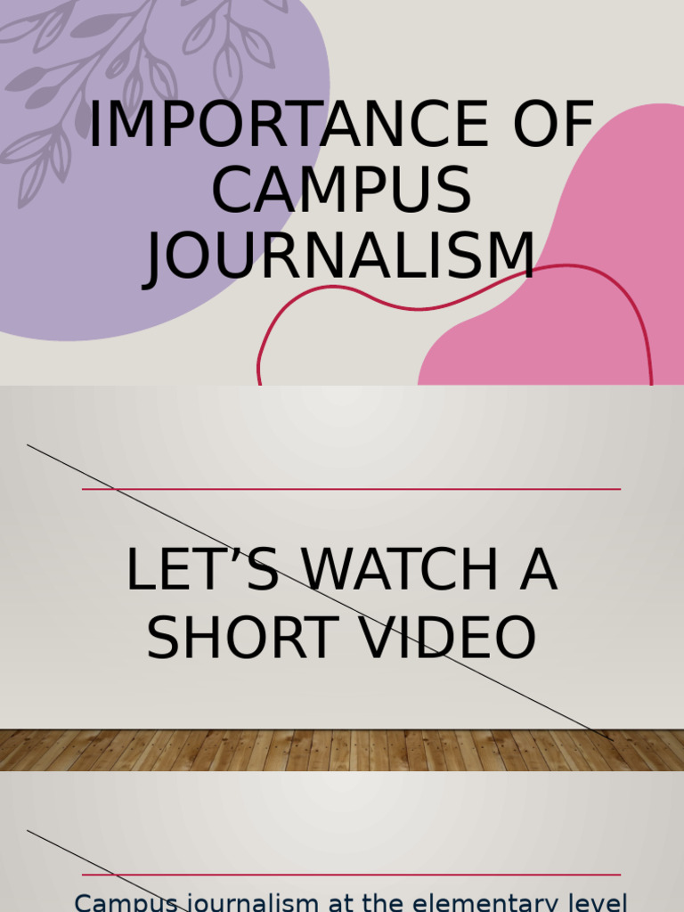 Importance of Campus Journalism-Q1 | PDF | Journalism | Human Communication