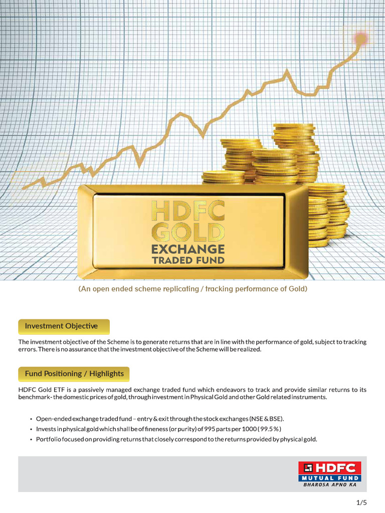 Leaflet - HDFC Gold ETF-March 2022 - 0 | PDF | Investment Fund ...
