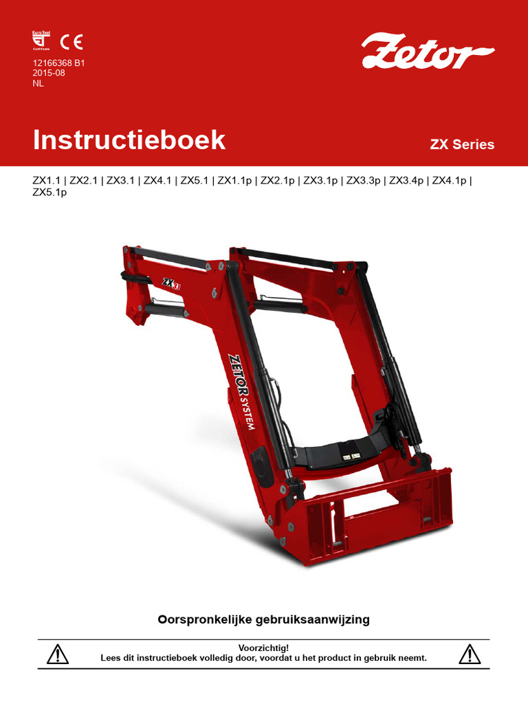 Zetor Loader ZX Operators Manual NL | PDF