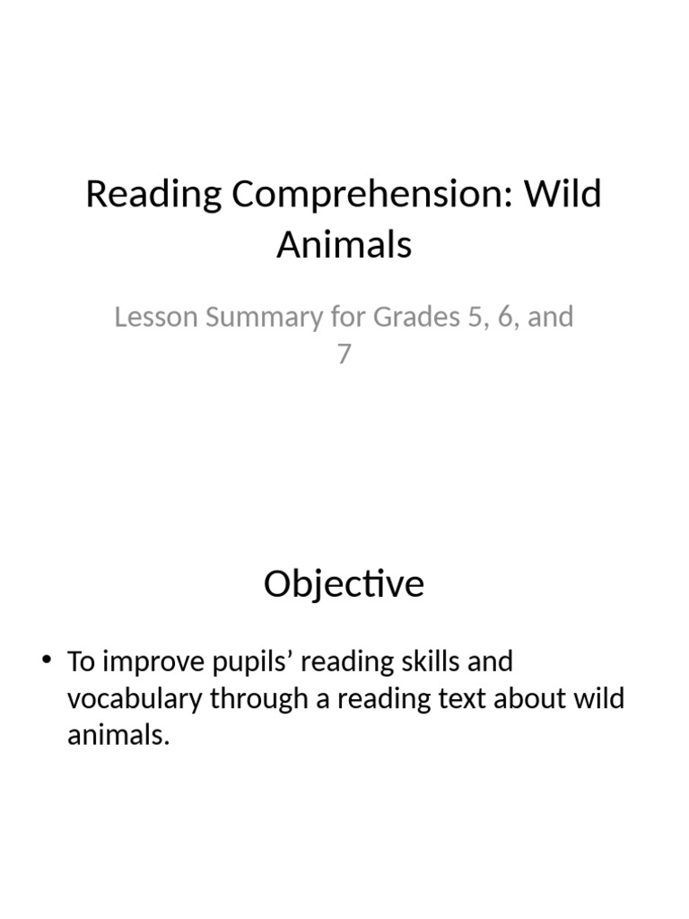 Wild Animals Lesson Summary | PDF