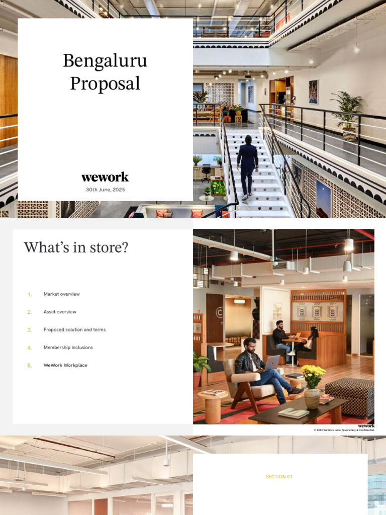 WeWork Office Space Proposal Bengaluru | PDF