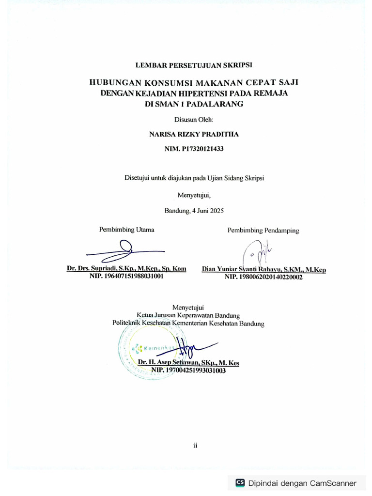 Narisa Rizky Praditha - 4ST - Lembar Persetujuan | PDF