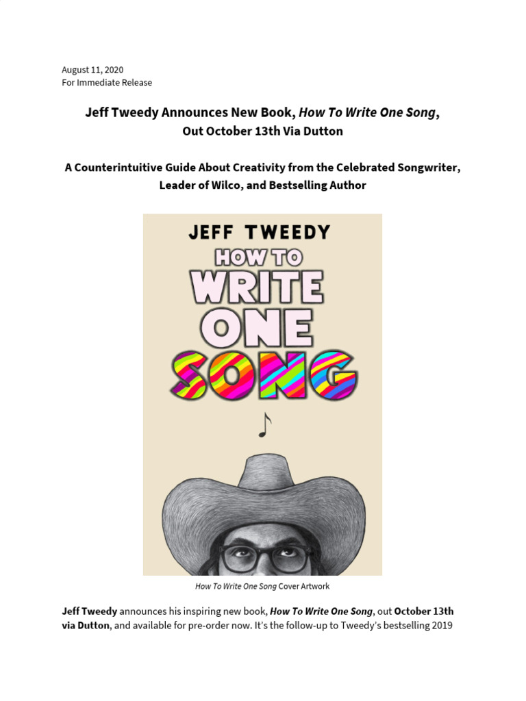 Jeff Tweedy's How to Write One Song | PDF