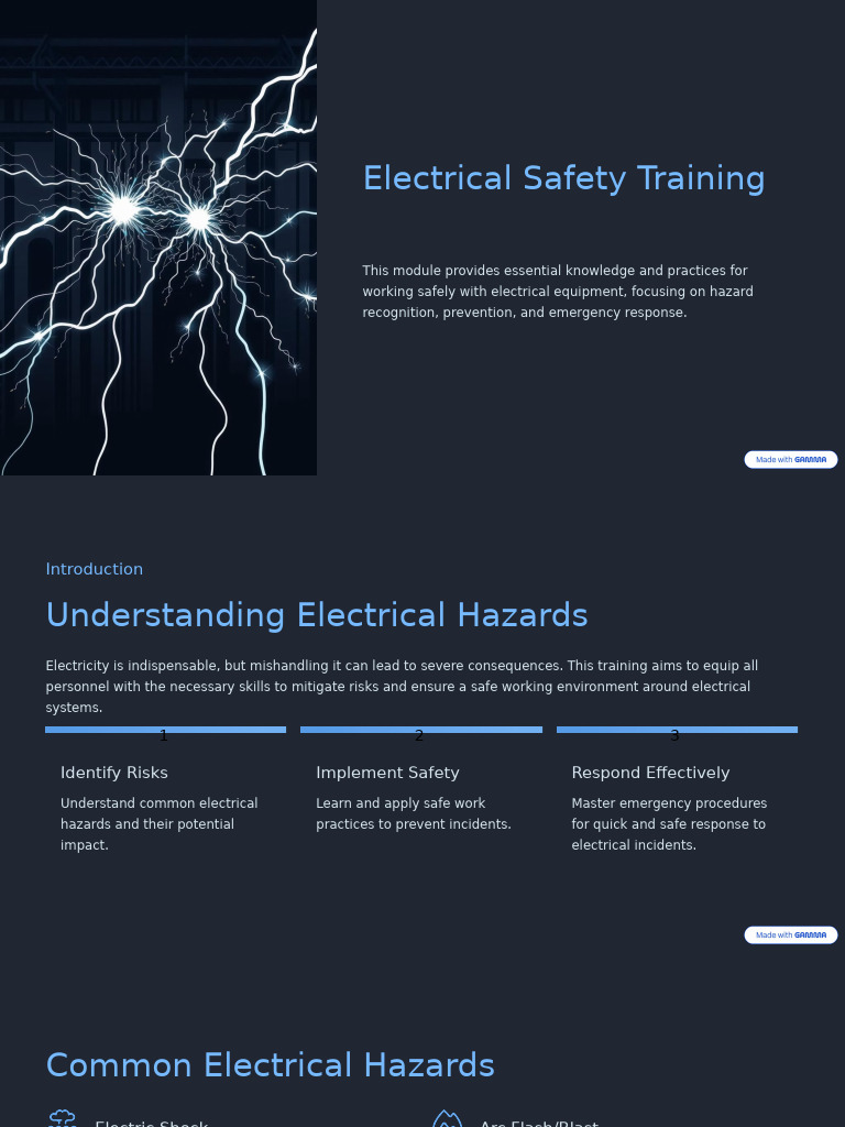 Electrical Safety Training GCB | PDF | Safety | Occupational Safety And ...