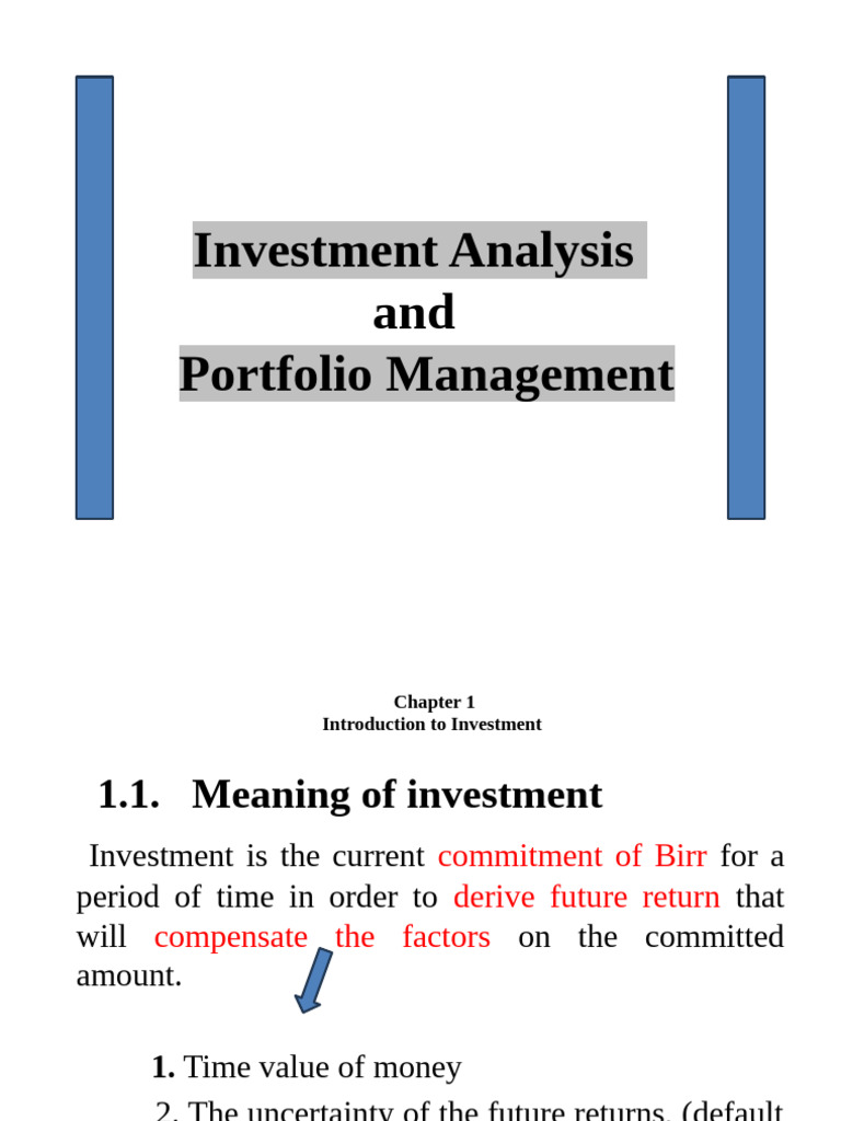 Investment CH 1 | PDF | Investing | Financial Markets