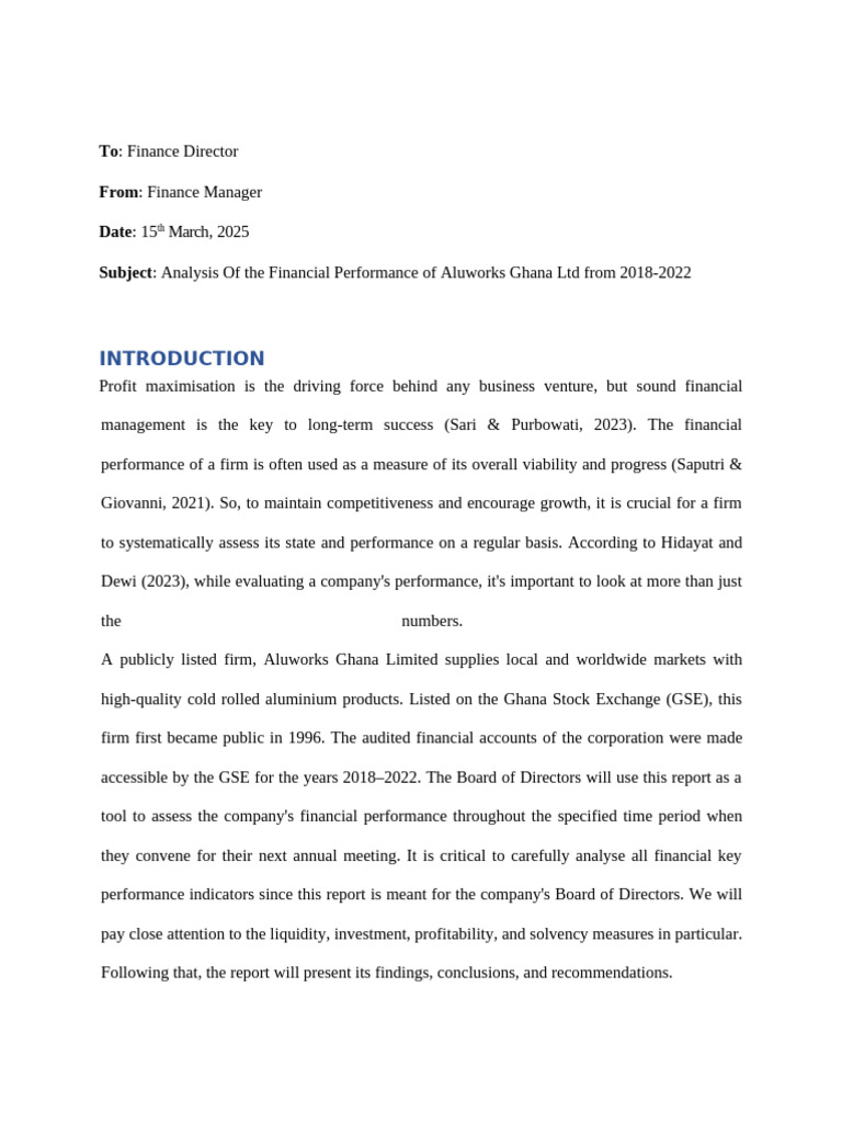 Financial Analysis For Managers - 15th March, 2025 | PDF | Investing ...