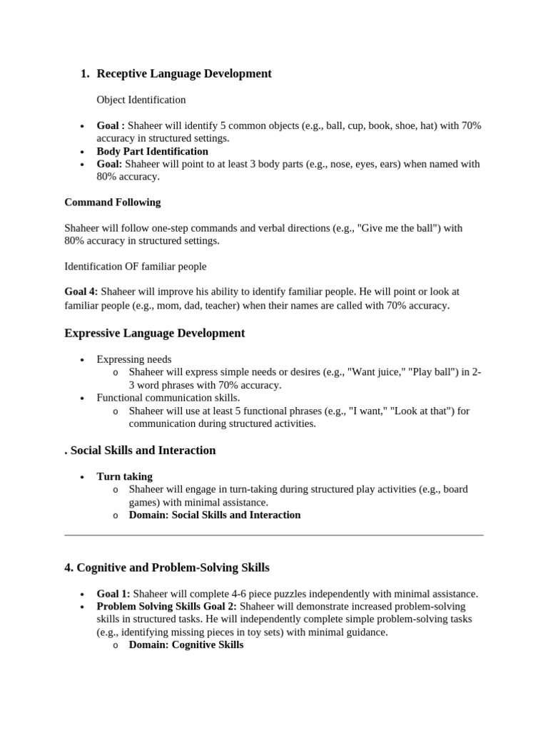 Receptive Language Development | PDF | Communication | Imitation