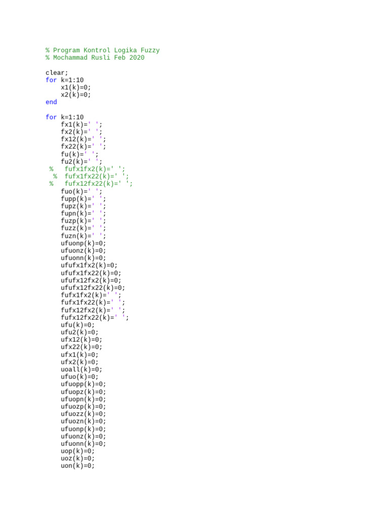 Fuzzy Logic Control Program | PDF