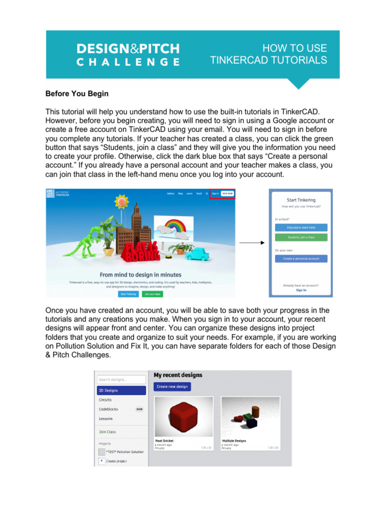 How To Use TinkerCAD Tutorials | PDF | Software | Computing