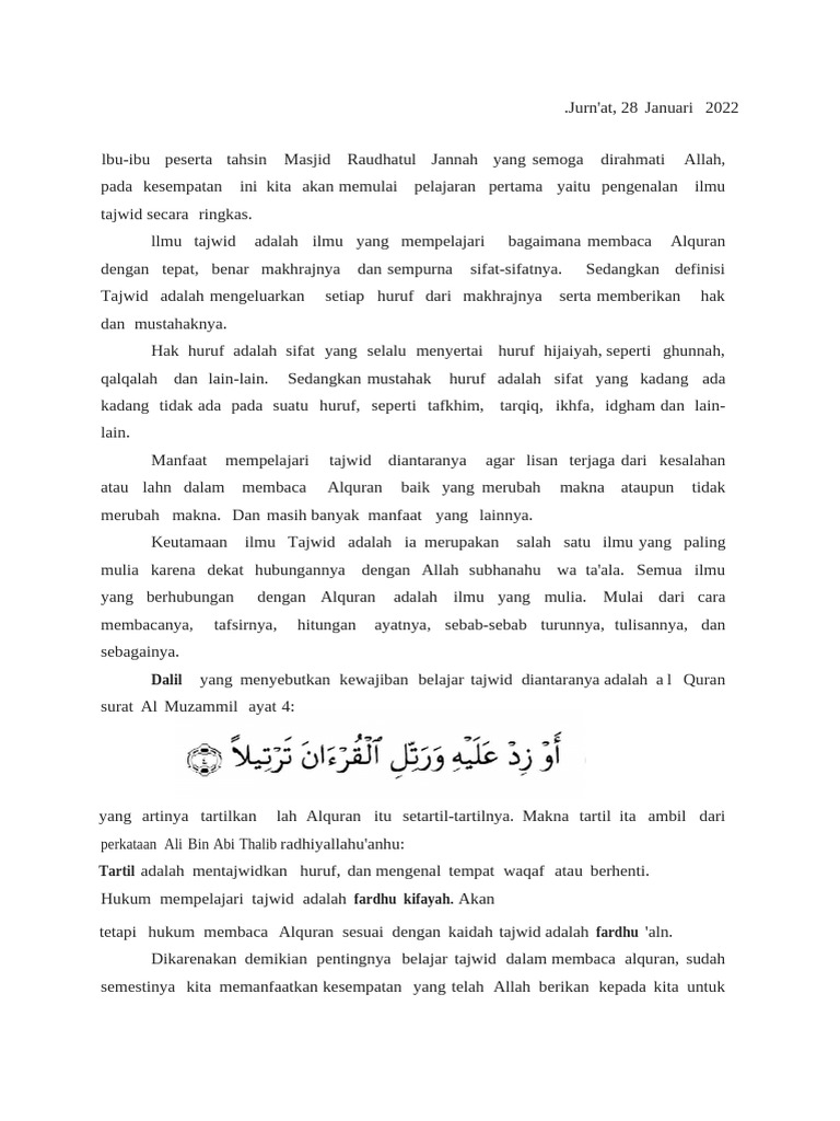 Buku Tajwid Ante Kak Suci | PDF