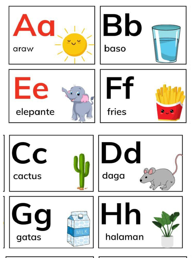 Alpabetong Filipino Flashcard Ready To Print | PDF