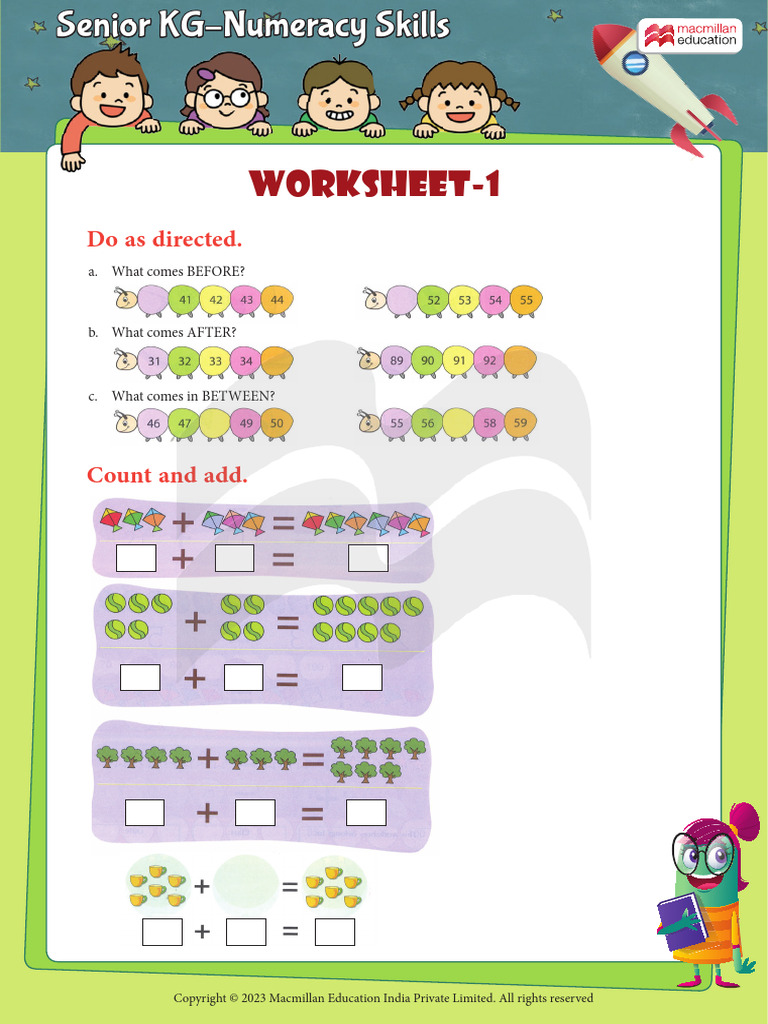 Senior KG Numeracy Worksheet | PDF