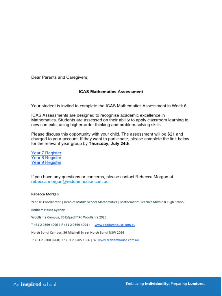 ICAS Mathematics Assessment | PDF