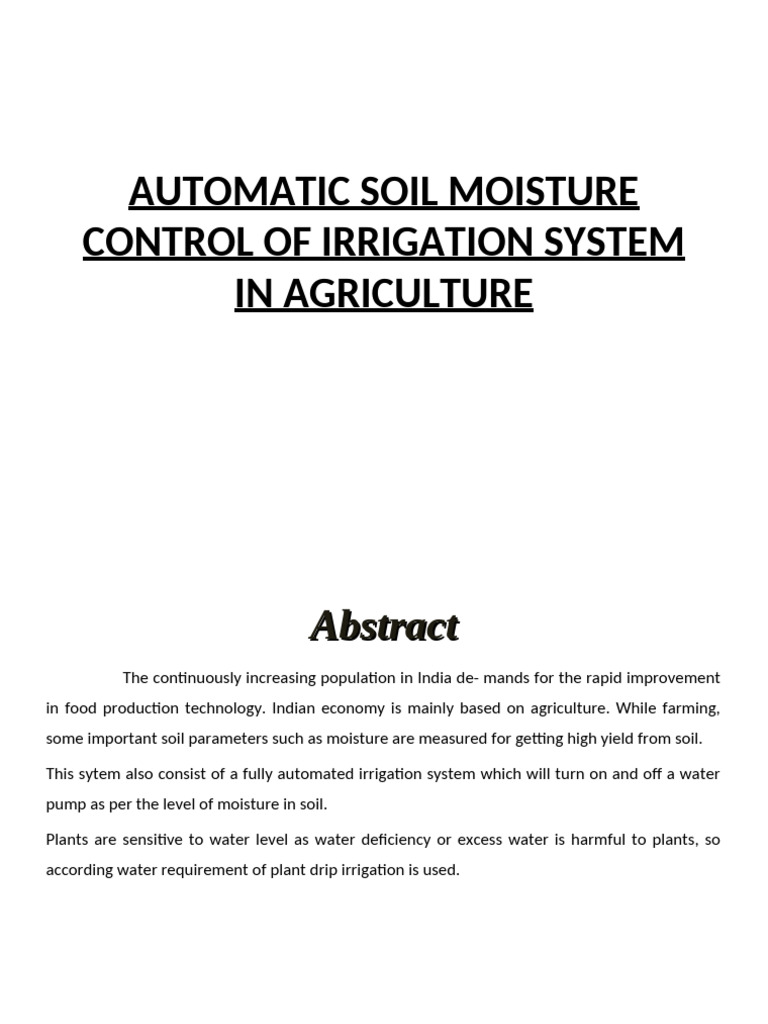 Agriculture Soil Moisture Control | PDF | Agriculture | Soil