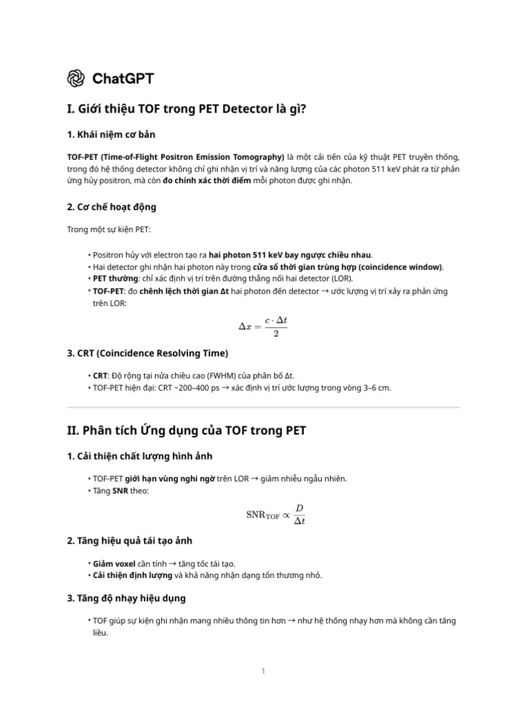 Tof Pet Introduction Analysis | PDF
